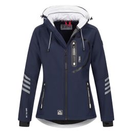 Softshelljacke Arctic Seven "ASNicolia", Damen, Gr. 5XL, blau (navy, wei&szlig;), Obermaterial: 96% Polyester, 4% Elasthan; Innenseite: 100% Polyester, Jacken Softshelljacke, funktionale Outdoorjacke mit abnehmbarer Kapuze