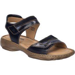 Sandale Josef Seibel "Debra 19, blau", Damen, Gr. 39, blau (denim, kombi), Obermaterial: 100% Rindsleder Leather cow., Schuhe Sandale