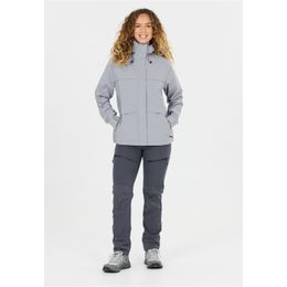 Outdoorjacke WHISTLER "Liel", Gr. 36, hellgrau, 100% Polyester, unifarben, normal, hoch geschlossener Ausschnitt, Jacken Outdoorjacke, Getapte N&auml;hte