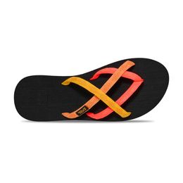 Sandale Teva "OLOWAHU WOMEN", Damen, Gr. 40, neon coral multi, Textil, Schuhe Sandale, schnell trocknend, sehr leicht
