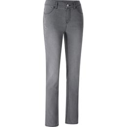 Damen Stretch-Jeans mit ton-in-ton-farbener Stickerei stone-grey-denim, Gr&ouml;&szlig;e 48
