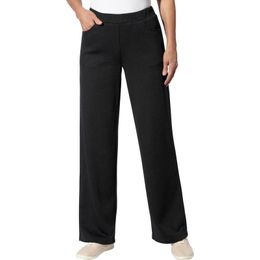 Damen Schlupfhose in Ripp-Optik, pflegeleicht schwarz, Gr&ouml;&szlig;e 25