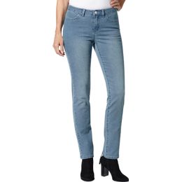 Damen Jeans mit Stickerei auf den Taschen blue-bleached, Gr&ouml;&szlig;e 46