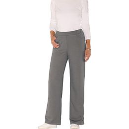 Damen Schlupfhose in Ripp-Optik, pflegeleicht grau, Gr&ouml;&szlig;e 44