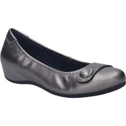 Ballerina Josef Seibel "Florina 04, basalt", Damen, Gr. 37, grau (basalt), Obermaterial: 100% Rindsleder Leather cow., Schuhe Ballerina