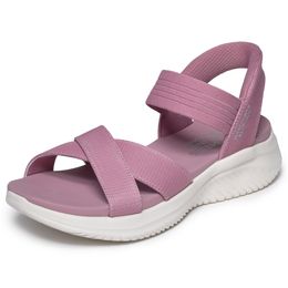 Sandale Skechers "ULTRA FLEX 3.0-NEVER BETTER", Damen, Gr. 40, dunkelrosa, Textil, Schuhe Sandale, Freizeitschuh, Sandale mit Slip-In Funktion