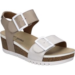 Sandale Josef Seibel "Quinn 02, offwhite-kombi", Damen, Gr. 41, wei&szlig; (sanftes wei&szlig;, kombi), Obermaterial: 100% Rindsleder Leather cow., Schuhe Sandale
