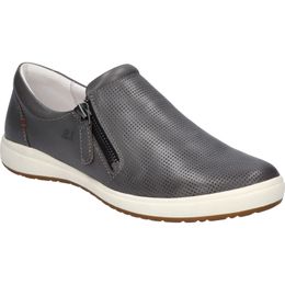 Slipper Josef Seibel "Caren 22, graphit", Damen, Gr. 42, grau (graphit), Obermaterial: 100% Rindsleder Leather cow., Schuhe Slipper