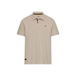 Poloshirt Camel Active, Herren, Gr. XL, light beige, Jersey, Obermaterial: 95% Baumwolle, 5% Elasthan, unifarben, normal h&uuml;ftbedeckend, Rundhals, B&uuml;ndchen, Shirts, kurzarm, mit Logo-Stickerei