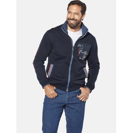 Sweatjacke Jan Vanderstorm "Sweatjacke LINDSEN", Herren, Gr. L, blau (dunkelblau), Obermaterial: 100% Baumwolle CO., Sweatjacken Sweatjacke