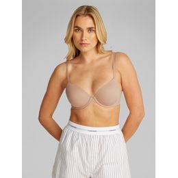 B&uuml;gel-BH "LL FULL COVERAGE", Damen, Gr. 70, Cup A, beige (cedar), Obermaterial: 79% Polyamid, 21% Elasthan, Calvin Klein Underwear, unifarben, Basic, k&ouml;rpernah, BHs B&uuml;gel-BH, mit Logo an den Riemen