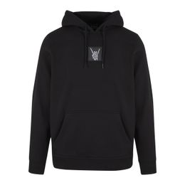 Kapuzensweatshirt MisterTee "MisterTee Herren Skelett Patch Hoody", Herren, Gr. S, schwarz, 65% Baumwolle, 35% Polyester, bedruckt, Sweatshirts