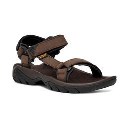 Sandale Teva "Terra Fi 5 Universal Leather Mens", Herren, Gr. 39,5, braun, Leder, Synthetik, Schuhe Sandale, mit Klettverschluss