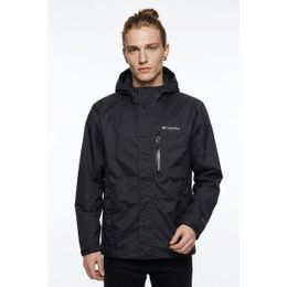Regenjacke Columbia "Pouring Adventure III Jacket", Herren, Gr. XL, schwarz, Obermaterial: 100% Polyamid. Futter: 100% Polyester, normal, Jacken Regenjacke, sportliche Logostickerei, wasserdichtes und winddichtes Material