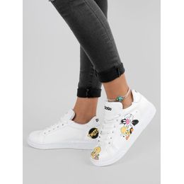 Sneaker DOGO "Ace Low-Top Sneaker Best Of Tweety And Sylvester Damen Sneaker", Herren, Gr. 37, Normalschaft, wei&szlig;, Lederimitat, Schuhe Sneaker, Handgefertigt