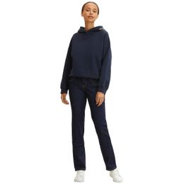 Gerade Jeans Tom Tailor "Alexa Straight", Damen, Gr. 30, L&auml;nge 30, blau (rinsed blau denim), Denim/Jeans, Obermaterial: 69% Baumwolle, 20% Polyester, 9% Viskose, 2% sonstige Fasern, unifarben, bequem lang, Jeans, mit Kontrastn&auml;hten