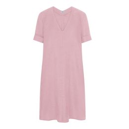 Riani - Kleid mit V-Ausschnitt, ros&eacute;, Gr. 46 / L - Leinen