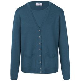 Peter Hahn - Twinset aus 100% Schurwolle-Pure Tasmanian Wool, blau, Gr. 36 / S - Schurwolle