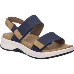 Sandale Josef Seibel "Estelle 04, ocean-kombi", Damen, Gr. 37, blau (ocean, kombi), Obermaterial: 100% Rindsleder Leather cow., Schuhe Sandale