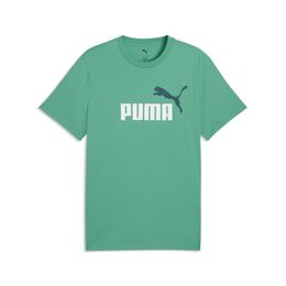 T-Shirt Puma "Essentials 2 Colour No. 1 Logo T-Shirt Herren", Gr. L, vibrant gr&uuml;n, Obermaterial: 100% Baumwolle. Rippe: 80% Baumwolle, 20% Polyester, bedruckt, regular fit, Rundhals, Shirts T-Shirt