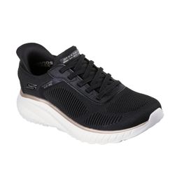 Slip-On Sneaker Skechers "BOBS SQUAD CHAOS-CURRENT MUSE", Damen, Gr. 35, schwarz, goldfarben, Textil, Schuhe, Slipper, Freizeitschuh in veganer Verarbeitung, Topseller
