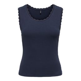 Tanktop Only "ONLLUNI S/L TANK TOP CS JRS", Damen, Gr. S, night sky, Jersey, Obermaterial: 57% Baumwolle, 38% Polyester, 5% Elasthan, unifarben, regular fit normal, Rundhals, Tops Tanktop, Baumwollmischung, regular fit, Rundhals