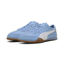 Sneaker Puma "Bella Lea Sneakers Damen", Herren, Gr. 35,5, blissful blau gum beige, Obermaterial: Gummi, Kuhleder, Synthetik, Leder. Futter: Synthetik, Textil. Innensohle: Textil, Keine Angabe. Laufsohle: Gummi, Schuhe Sneaker