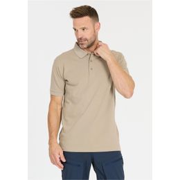 Langarm-Poloshirt WHISTLER "Jamero", Damen, Gr. L, hellbraun, 96% Baumwolle, 4% Elasthan, unifarben, normal, ohne Ausschnitt, Shirts, Komfort