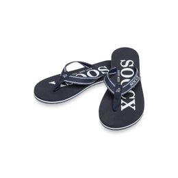 Zehentrenner SOCCX, Damen, Gr. 41, blau, Synthetik, Textil, bedruckt, Schuhe Zehentrenner, mit Logo-Applikation