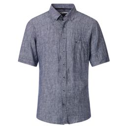 Kurzarmhemd Casamoda "Casamoda Leinenhemd Kurzarm uni", Herren, Gr. 6XL, Normalgr&ouml;&szlig;en, 107 blau, 100% Leinen, unifarben, l&auml;ssig geschnitten, Hemden