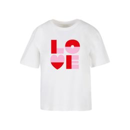 T-Shirt MISS TEE "Miss Tee Love Heart Letters Tee", Damen, Gr. L, wei&szlig;, 100% Baumwolle, bedruckt, oversize, Rundhals, Shirts T-Shirt