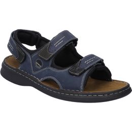 Sandale Josef Seibel "Franklyn, blau", Damen, Gr. 39, blau (ocean, schwarz), Obermaterial: 100% Rindsleder Leather cow., Schuhe Sandale