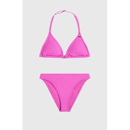 O`Neill Triangel-Bikini O'NEILL "ESSENTIALS TRIANGLE BIKINI SET", M&auml;dchen, Gr. 116 (110), N-Gr, electric fus, Obermaterial: 82% Polyamid, 18% Elasthan. Futter: 92% Polyester, 8% Elasthan, Bikini-Sets Triangel-Bikini, f&uuml;r Kinder, Triangel-Schnitt, h&uuml;ftig geschnittenes H&ouml;schen