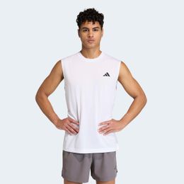 Tanktop adidas Performance "WORKOUT ESSENTIALS FEELREADY &Auml;RMELLOSES", Herren, Gr. L, wei&szlig;, Obermaterial: 70% Polyester, 30% Baumwolle, Tops Tanktop