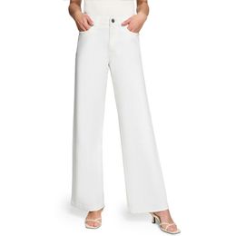 Bequeme Jeans Zero "Damen fit Jeans mit weitem Bein Style Witney", Damen, Gr. 34, Normalgr&ouml;&szlig;en, cream denim, Obermaterial: 71% Baumwolle, 3% Elasthan, 26% Polyester, Jeans