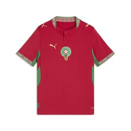 Trainingsshirt Puma "Marokko 2026 Heimtrikot Jugendliche", Kinder, Gr. 140, fast rot victory gold beige, Obermaterial: 100% Polyester. Rippe: 97% Polyester, 3% Elasthan. Einsatz: 100% Polyester, clean, regular fit, Rundhals, Shirts