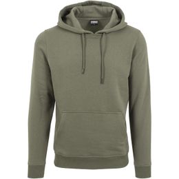 Sweatshirt Urban Classics "Urban Classics Herren Basic Sweat Hoody", Herren, Gr. L, olive, 63% Baumwolle, 37% Polyester, unifarben, Sweatshirts Sweatshirt