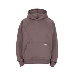 Kapuzensweatshirt DROPSIZE "Dropsize SEAM HOODIE", Herren, Gr. L, braun (acid washed braun), 70% Baumwolle, 30% Polyester, bedruckt, Sweatshirts