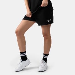 Sweatshorts Reebok "TYLA SHORTS", Damen, Gr. L, N-Gr, schwarz, Obermaterial: 60% Baumwolle, 40% Polyester, Hosen Sweatshorts, aus Schleifenfleece, mit Kordeln zur Passformanpassung