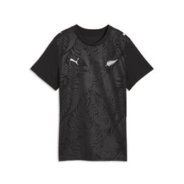 Trainingsshirt Puma "Neuseeland Heimtrikot Damen", Damen, Gr. S, schwarz silber metallic, Obermaterial: 100% Polyester. Rippe: 100% Polyester. Einsatz: 100% Polyester, bedruckt, regular fit, Rundhals, Shirts
