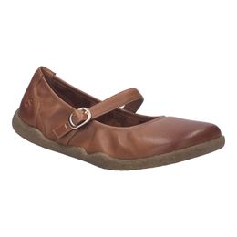 Ballerina Josef Seibel "Cassandra 10", Damen, Gr. 38, camelfarben, Leder, Schuhe Ballerina, Schnallenschuh, Halbschuh, Komfortschuh in Weite G (=weit)