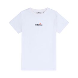 T-Shirt Ellesse "DURARE 2 TEE", M&auml;dchen, Gr. 152/158 (12/13), wei&szlig;, Jersey, Obermaterial: 100% Baumwolle, unifarben, Basic normal, Rundhals, Shirts T-Shirt, f&uuml;r Kinder, Kurzarm, sportlicher Stil, Baumwolle