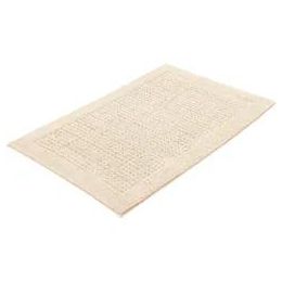 Badematte Kleine Wolke "Net", beige (natur), H:17mm, Baumwolle, Badematten, Badematte, Badteppich, Uni Farben, rutschhhemmend