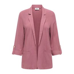Longblazer Only "ONLSIESTA 3/4 OPEN LIN BL BLAZE TLR NOOS", Damen, Gr. 38, rose braun, Web, Obermaterial: 80% Viskose, 20% Leinen, unifarben, loose fit h&uuml;ftbedeckend, V-Ausschnitt, Blazer Longblazer