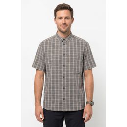 Funktionshemd Jack Wolfskin "MESETA SHIRT M", Herren, Gr. M (50), N-Gr, phantom chec, Single Jersey, Obermaterial: 100% Polyester, Hemden