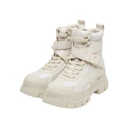 Stiefel Buffalo "Buffalo ASPHA COM - VEGAN", Damen, Gr. 39, cream, Polyurethan, unifarben, Schuhe Stiefel
