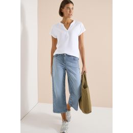 Tunikashirt Cecil, Damen, Gr. L (42), wei&szlig;, Web, 50% Modal, 50% Baumwolle, unifarben, comfort fit normal, Rundhals, B&uuml;ndchen, Shirts, im Tunika-Style