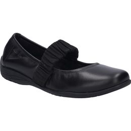 Ballerina Josef Seibel "Fenja 25, black-black", Damen, Gr. 36, schwarz (schwarz, schwarz), Obermaterial: 100% Rindsleder Leather cow., Schuhe Ballerina
