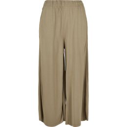 Bequeme Jeans Urban Classics "Urban Classics Damen Ladies Modal Culotte", Damen, Gr. L, US-Gr&ouml;&szlig;en, khaki, 77% Modal, 23% Polyester, unifarben, Jeans