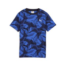 T-Shirt Puma "ESS LOGO LAB STORY 2 AOP TEE B", Jungen, Gr. 140, new navy, Jersey, Obermaterial: 100% Baumwolle, unifarben, regular fit normal, Rundhals, Shirts T-Shirt, Regular Fit, Rundhalsausschnitt, f&uuml;r Jugendliche